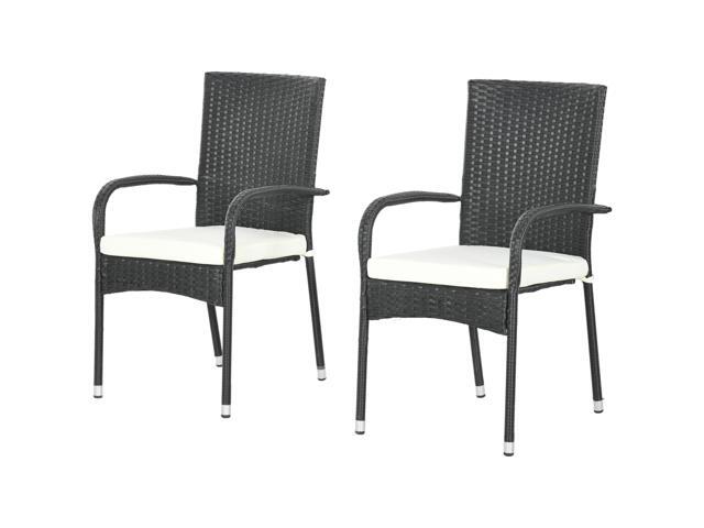 Click here for Aosom Stackable PE Rattan Outdoor Dining Chairs wi... prices