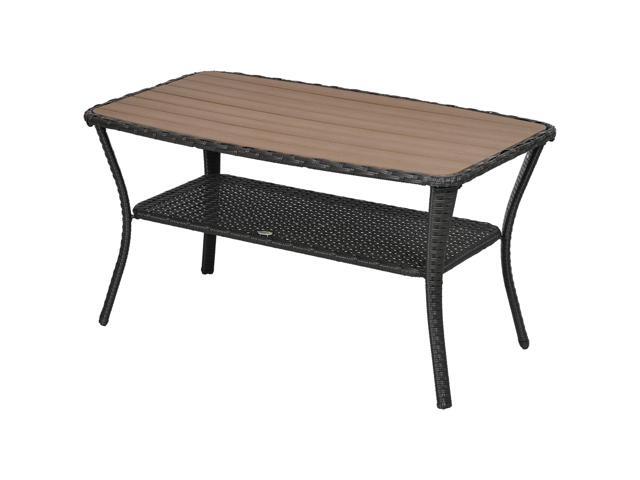 Click here for Aosom Outdoor Patio PE Rattan Coffee Table with St... prices