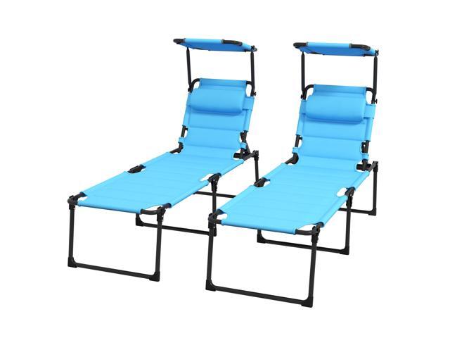 Click here for Aosom 2 Pcs Outdoor Lounge Chair  4 Position Adjus... prices