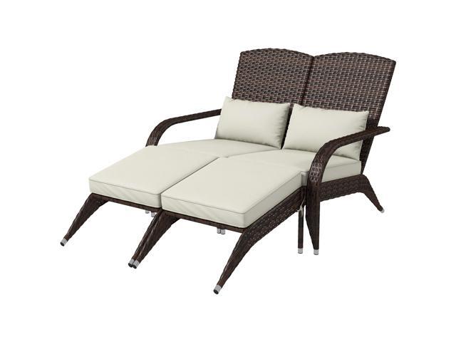 Click here for Aosom 2 Person Patio Wicker Adirondack Chair  High... prices