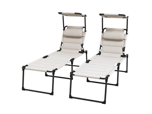 Click here for Aosom 2 Pcs Outdoor Lounge Chair  4 Position Adjus... prices