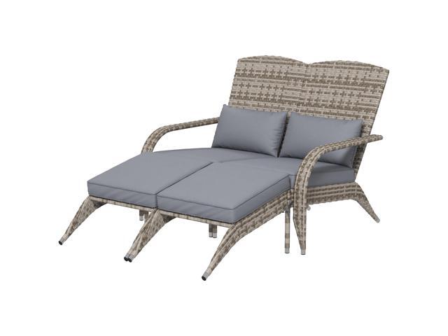 Click here for Aosom Wicker Adirondack Chair for 2 with Cushions... prices