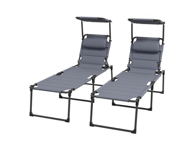 Click here for Aosom 2 Pcs Outdoor Lounge Chair  4 Position Adjus... prices