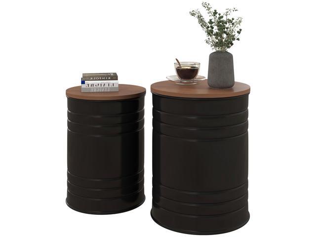Click here for Aosom Round Storage Ottoman Set of 2  Nesting Otto... prices