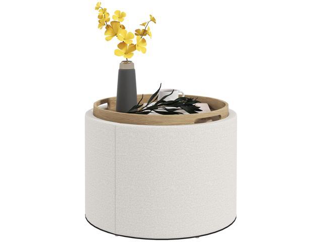 Click here for Aosom Round Storage Ottoman Coffee Table with Flip... prices