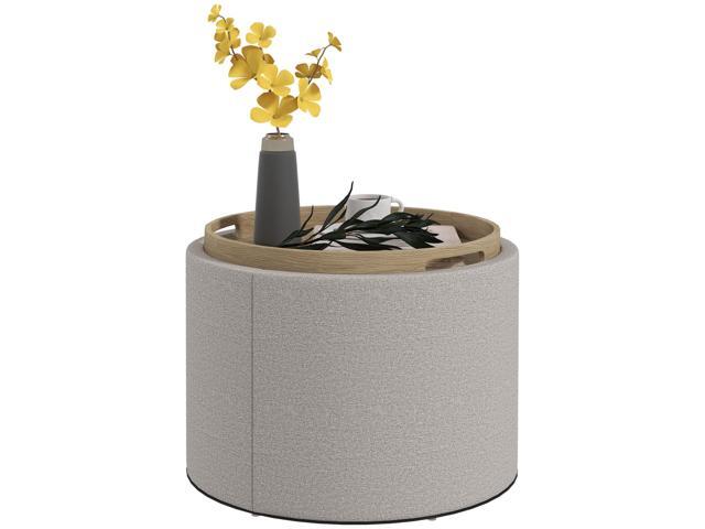 Click here for Aosom Round Storage Ottoman Coffee Table with Flip... prices
