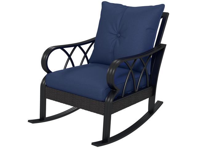 Click here for Aosom Outdoor Wicker Rocking Chair with Padded Cus... prices