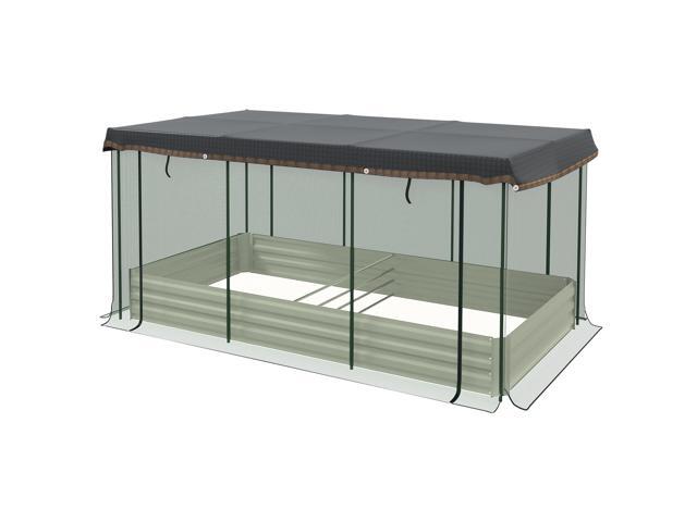 Click here for Aosom Galvanized Steel Planter Box with Crop Cage... prices