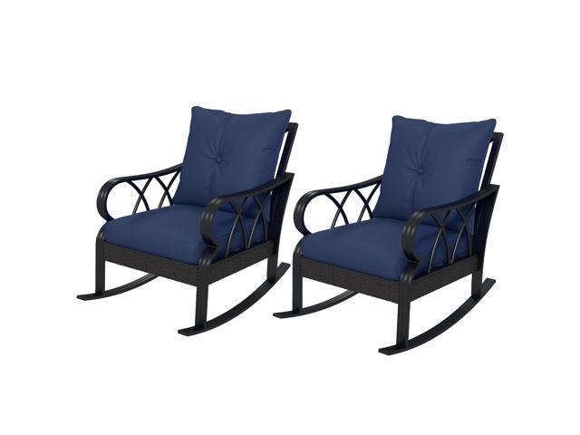 Click here for Aosom 2 Piece Outdoor Wicker Rocking Chairs Rattan... prices