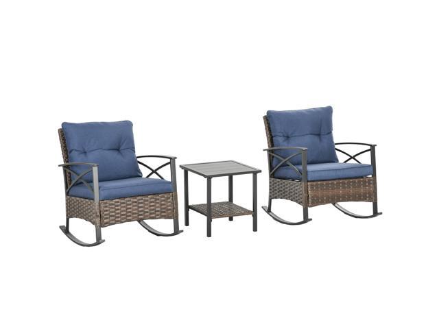 Click here for Aosom 3 Piece Rocking Patio Wicker Set  Outdoor Ro... prices