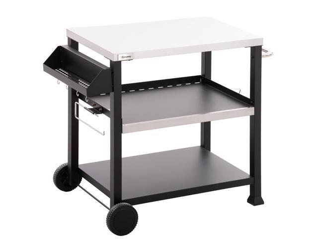 Click here for Aosom 3-Shelf Outdoor Grill Cart Table with Side H... prices