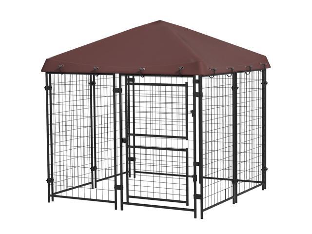 Click here for Aosom 4.6 x 4.6 x 5 Dog Kennel Outdoor with Waterp... prices