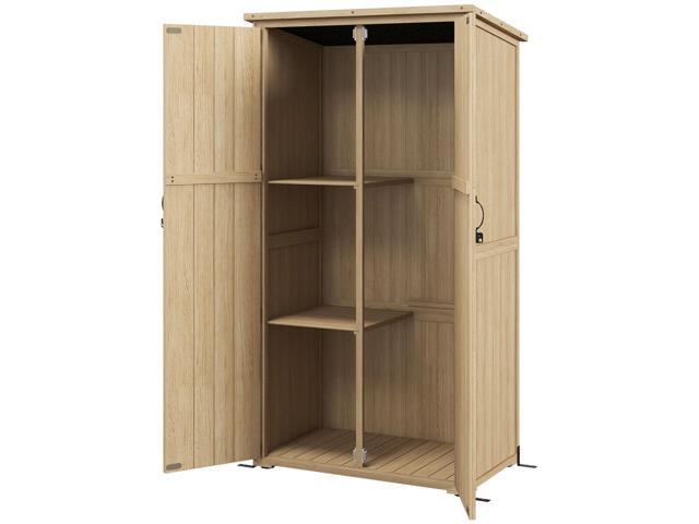Click here for Aosom Wooden Outdoor Storage Cabinet Garden Shed w... prices