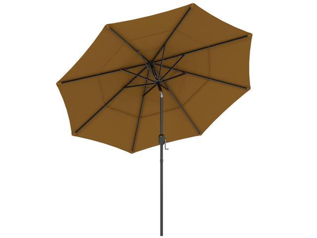 Click here for Aosom 9FT 3 Tiers Outdoor Patio Umbrella with Cran... prices