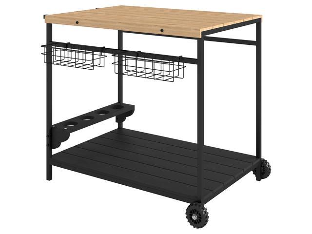 Click here for Aosom Outdoor Bar Cart Patio Serving Cart with Win... prices