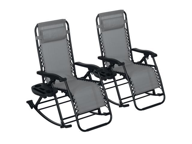 Click here for Aosom 2 Outdoor Rocking Chairs Foldable Reclining... prices