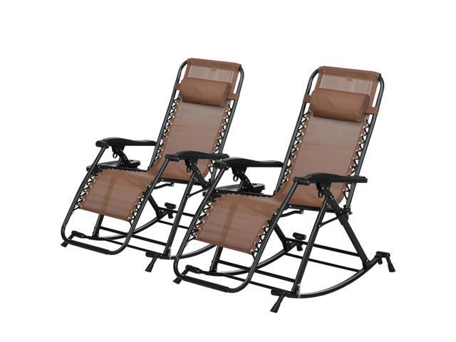 Click here for Aosom 2 Outdoor Rocking Chairs Foldable Reclining... prices
