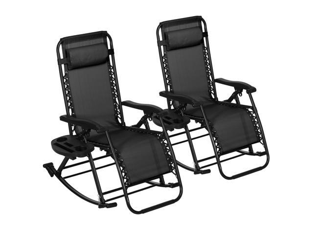 Click here for Aosom 2 Outdoor Rocking Chairs Foldable Reclining... prices