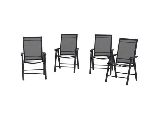 Click here for Aosom Set of 4 Outdoor Folding Chairs  Stackable P... prices