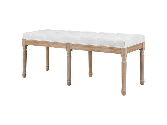Click here for Aosom 46 Linen Upholstered Bedroom Bench  French E... prices