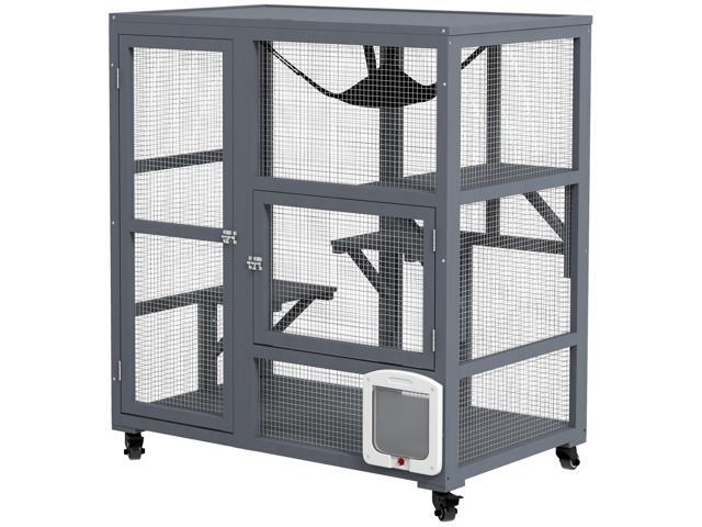 Click here for Aosom Cat House  Indoor Cat Enclosure on Wheels wi... prices