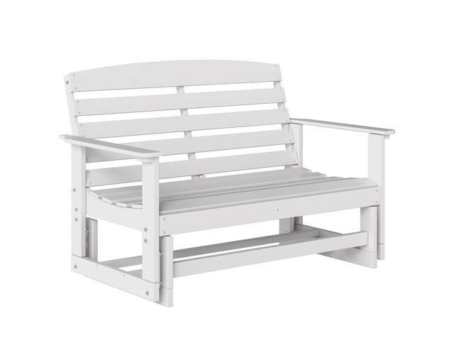 Click here for Aosom Patio Glider Bench w/ HDPE Slatted Double Ro... prices