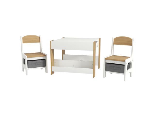 Click here for AosomQaba 3pc Kids Table and Chair Set with Revers... prices