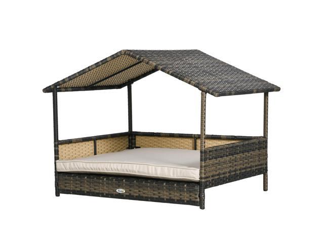 Click here for Aosom Wicker Dog House with Removable Cushion Loun... prices