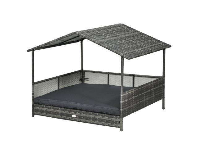 Click here for Aosom Outdoor Dog Bed with Canopy  Rattan Dog Bed... prices