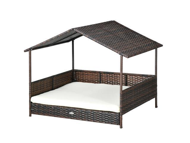 Click here for Aosom Outdoor Dog Bed with Canopy  Rattan Dog Bed... prices