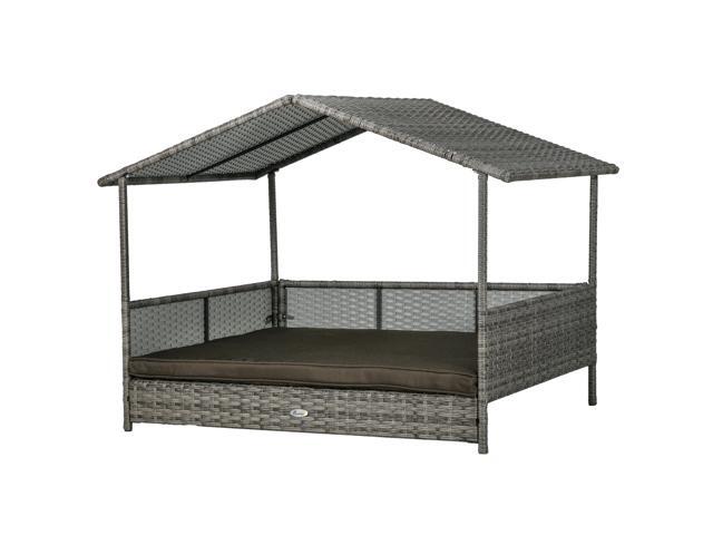 Click here for Aosom Outdoor Dog Bed with Canopy  Rattan Dog Bed... prices