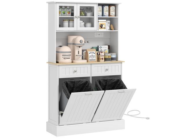 Click here for Aosom Kitchen Cabinet with Charging Station  2 Til... prices