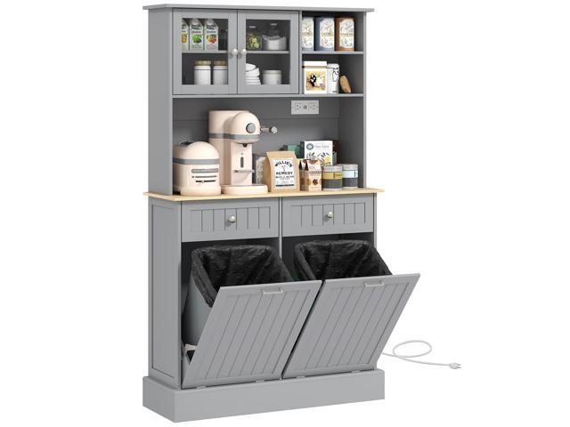 Click here for Aosom Kitchen Cabinet with Charging Station  2 Til... prices