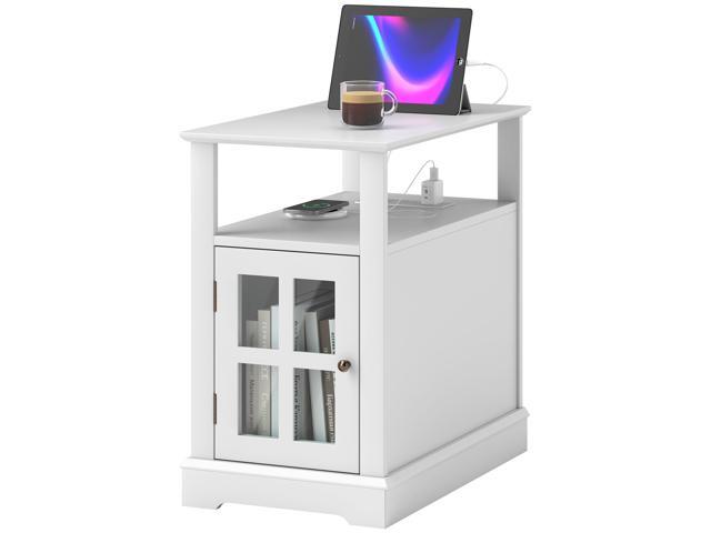 Click here for Aosom Narrow Side Table End Table with Charging St... prices