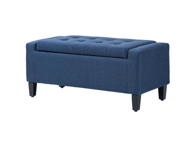 Click here for Aosom Upholstered Storage Ottoman Bench  Button Tu... prices