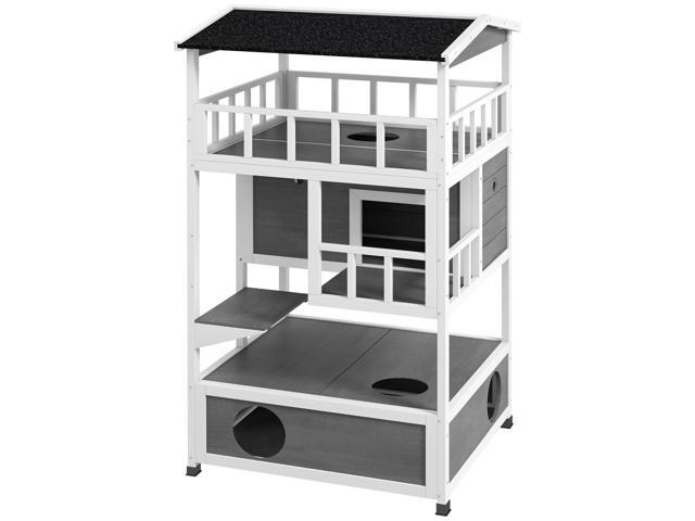 Click here for Aosom Wooden Outdoor Cat House with Asphalt Roof... prices