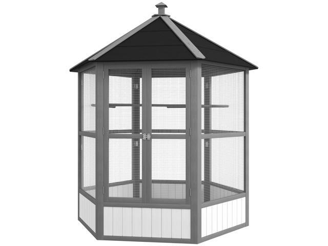 Click here for Aosom 69 Wooden Hexagonal Outdoor Aviary Flight Bi... prices