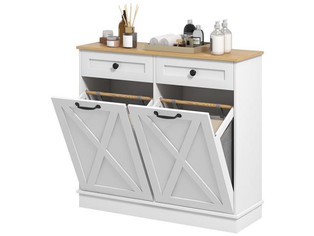 Click here for Aosom Tilt Out Laundry Hamper Cabinet  Bathroom St... prices