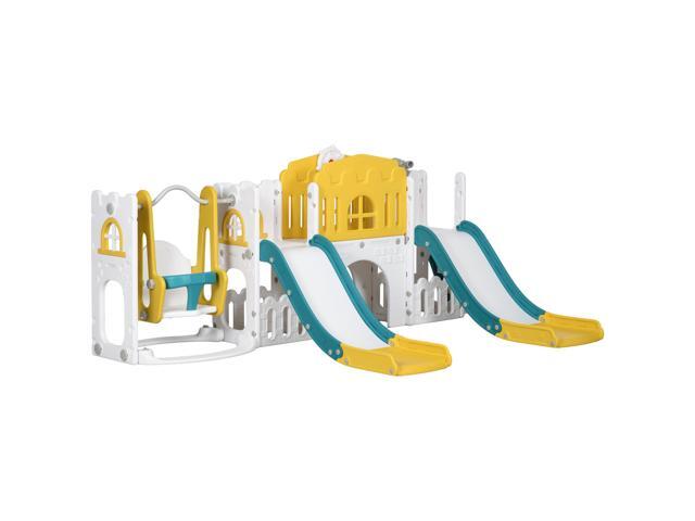 Click here for AosomQaba 8 in 1 Toddler Slide and Swing Set w/ 2... prices