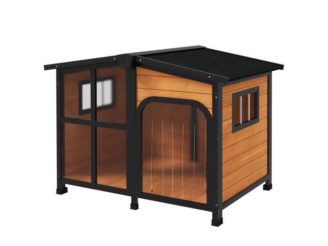 Click here for Aosom Cabin-Style Wooden Dog House for Large Dogs... prices