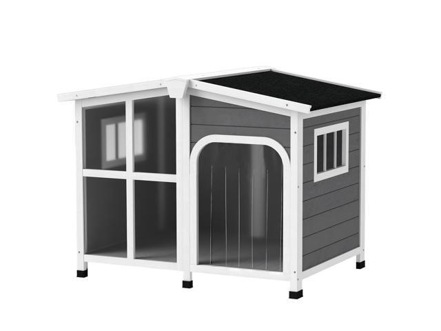 Click here for Aosom Cabin-Style Wooden Dog House for Large Dogs... prices