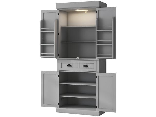 Click here for Aosom 71 Kitchen Pantry Cabinet with LED Lights  6... prices