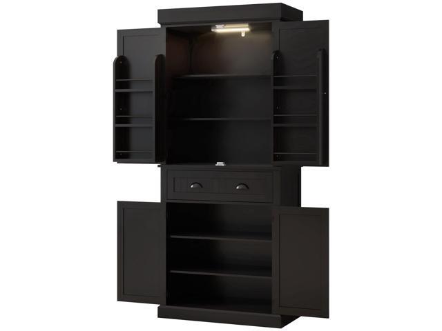 Click here for Aosom 71 Kitchen Pantry Cabinet with LED Lights  6... prices