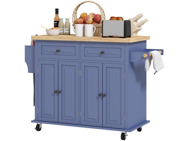 Click here for Aosom Kitchen Island on Wheels  Rolling Cart with... prices