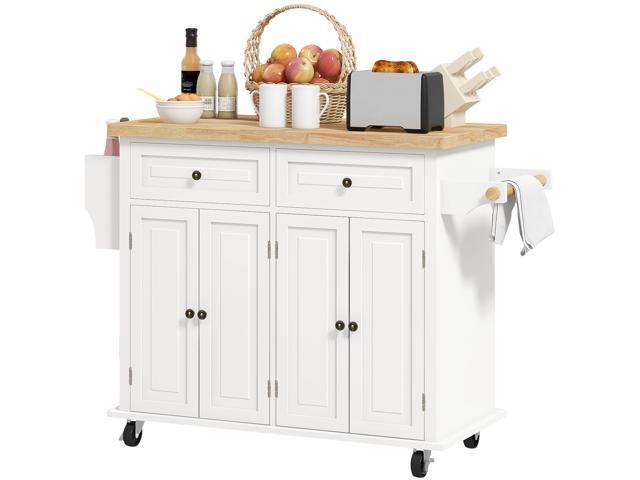 Click here for Aosom Kitchen Island on Wheels  Rolling Cart with... prices