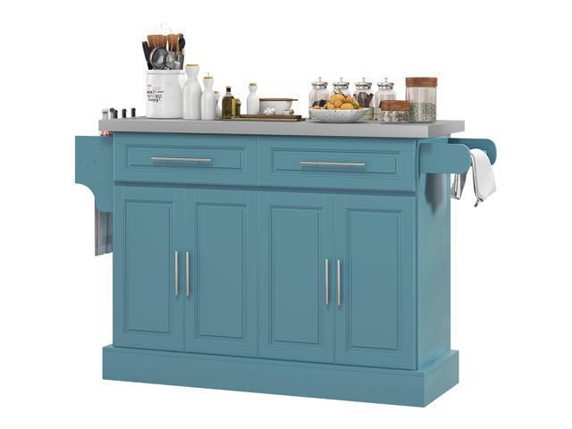 Click here for Aosom Rolling Kitchen Island with Stainless Steel... prices