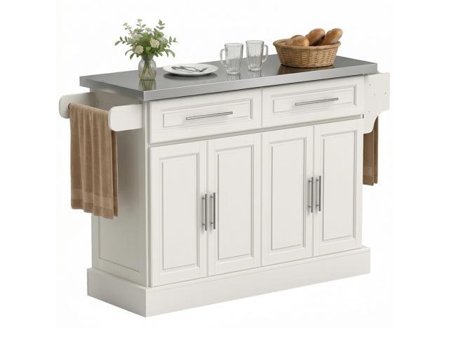 Click here for Aosom Rolling Kitchen Island with Stainless Steel... prices