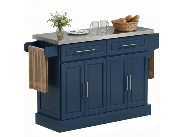 Click here for Aosom Rolling Kitchen Island with Stainless Steel... prices