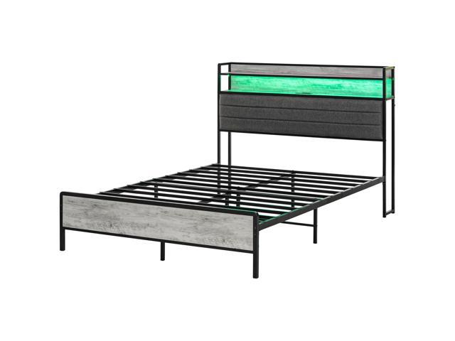 Click here for Aosom Full Bed Frame with Storage Upholstered Head... prices