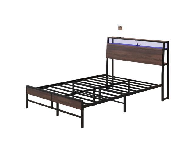 Click here for Aosom Full Size Bed Frame with LED Lights and Char... prices